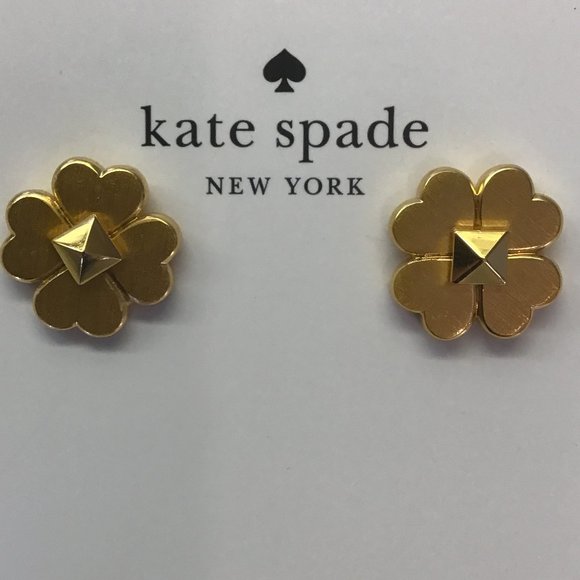 kate spade | Jewelry | Kate Spade New Rose Gold Spade Flower Earrings ...